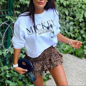 Zara | Tops | Zara Trf White Mickey Mouse Disney Sweatshirt | Poshmark